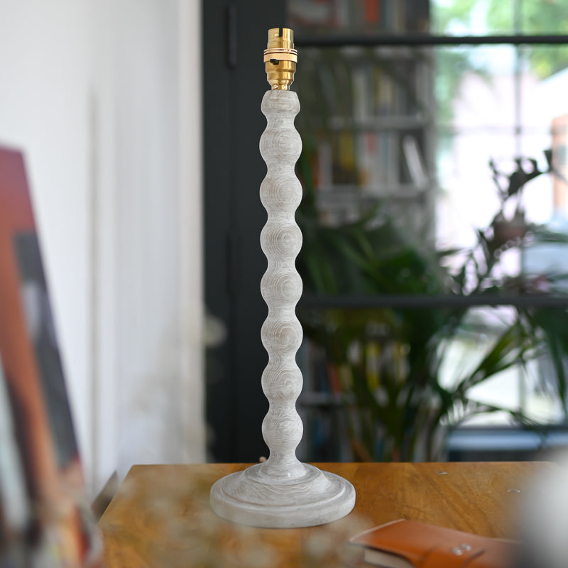 Bobbin Lamp Base White Wash | Maverick Soul Interiors